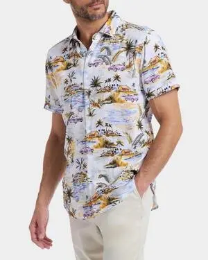 Robert Graham Apos;s Curtis Viscose And Linen Short-sleeve Shirt - Multi