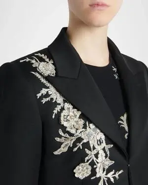 Alexander McQueen Embellished Single-breasted Jacket - Black