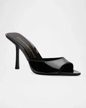 STUART WEITZMAN 85mm Lexington Patent Leather Mules - Black