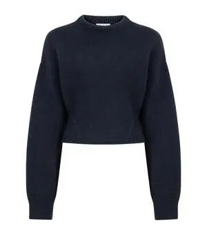 Alaïa Cashmere-blend Cinched Sweater - Blue