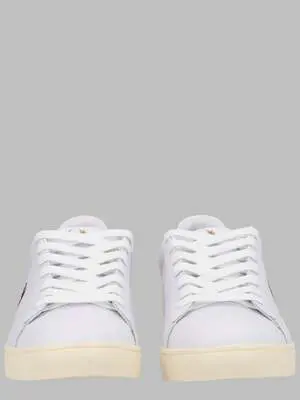 Fred Perry Faux Leather Mini Sneakers With Lea-tex/lea-oth Detail - White