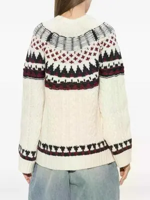 AKEP Fair Isle Cable-knit Sweater