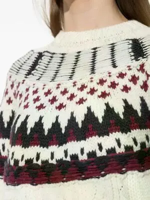 AKEP Fair Isle Cable-knit Sweater