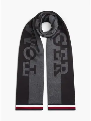 Tommy Hilfiger Intarsia Tommy Logo Scarf - Black/multi