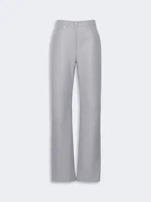 Max Mara Leather And Suede 5-pocket Trousers - Medium Grey