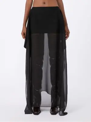 Max Mara Long Knit Fabric And Silk Georgette Skirt