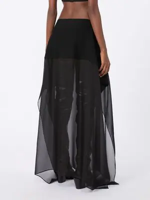Max Mara Long Knit Fabric And Silk Georgette Skirt
