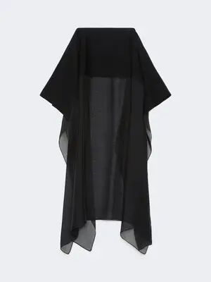 Max Mara Long Knit Fabric And Silk Georgette Skirt