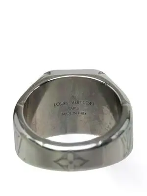 LOUIS VUITTON 2023 Brass Monogram Signet Ring Costume Ring - Silver