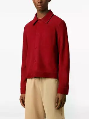 AMI Paris Suede Leather Jacket With Embossed De Coeur