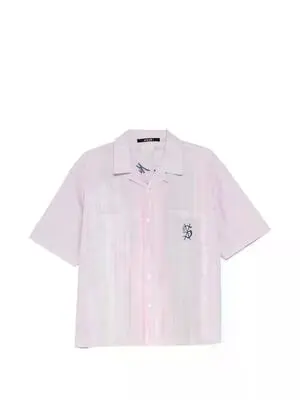Ksubi Vertical-stripe Logo-embroidered Shirt - Pink