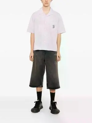 Ksubi Vertical-stripe Logo-embroidered Shirt