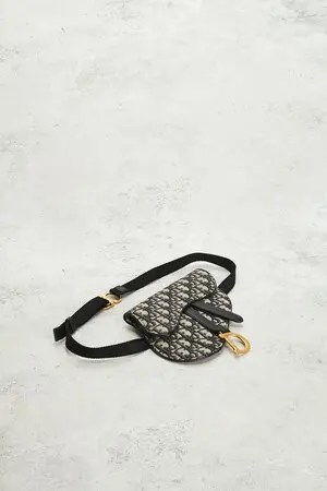Dior Oblique Saddle Belt Bag In Navy