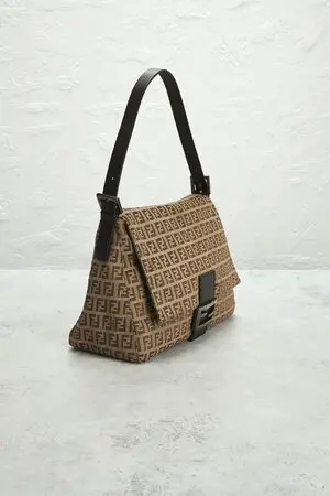 Fendi Zucchino Mama Baguette Shoulder Bag