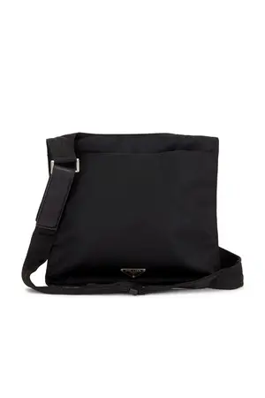 Prada Tessuto Flat Messenger Bag - Black