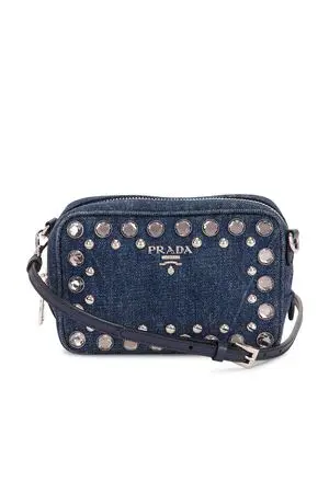 Prada Denim Bijoux Camera Bag - Blue