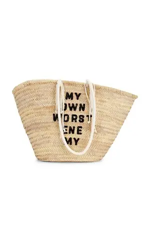 Celine X David Kramer Raffia Panier Tote Bag