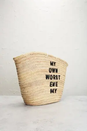 Celine X David Kramer Raffia Panier Tote Bag