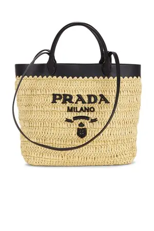 Prada Raffia Tote Bag