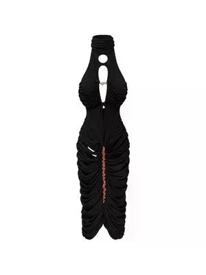 DI PETSA Snake Priestess Crystal-embellished Ruched Mini Dress