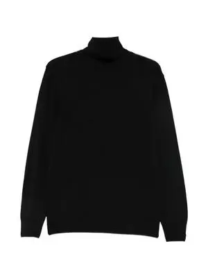 Canali Roll-neck Wool Sweater - Black