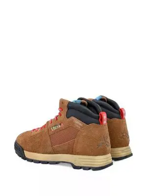 AUTRY Malga Cortina In Chestnut And Flame Scarlet Suede Sneakers