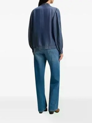BOSS Denim-look Blouse With Scarf Detail
