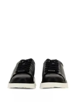 BOSS Logo-detail Grained Leather Sneakers