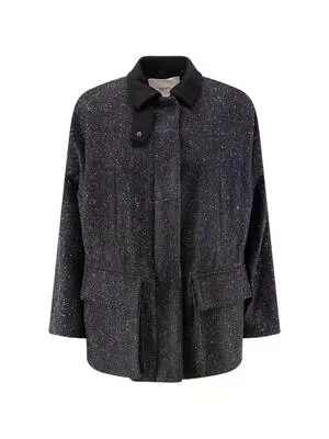 HEVO Castel Del Monte Flecked Button-cuff Coat - Grey