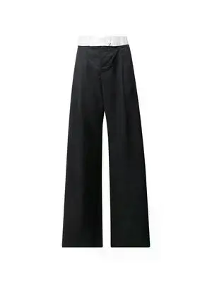 Natasha Zinko Rolled-waist Wide-leg Trousers - Black