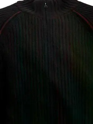 C.P. COMPANY Fleece Ribbed-knit Raglan-sleeve Cardigan