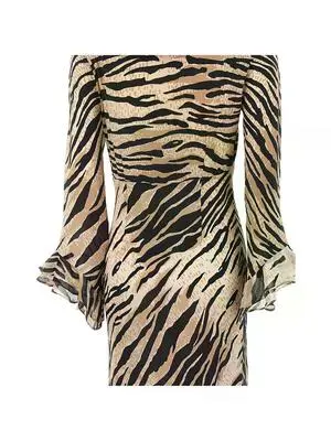 Rixo Provence Tiger-print Ruffled Maxi Dress - Neutrals