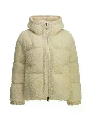 Moncler Cristallin Hooded Wool-blend Short Down Jacket