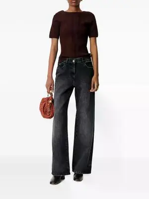 SESSUN Limone Ribbed Open-back T-shirt - Brown