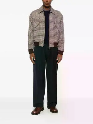 OFFICINA SARTORIALE Houndstooth-pattern Bomber Jacket