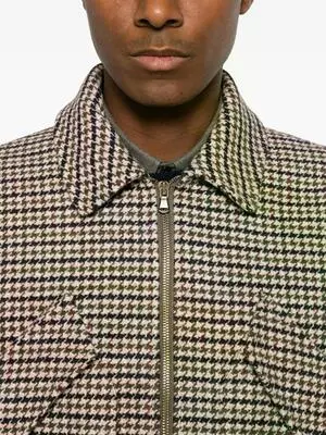 OFFICINA SARTORIALE Houndstooth-pattern Bomber Jacket