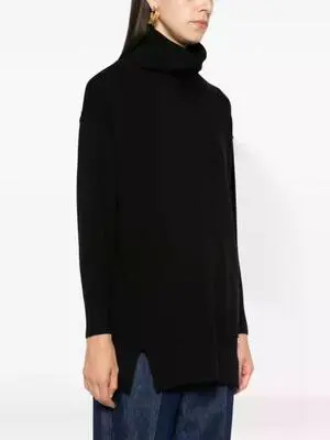 PLEASE Roll-neck Side-slit Sweater