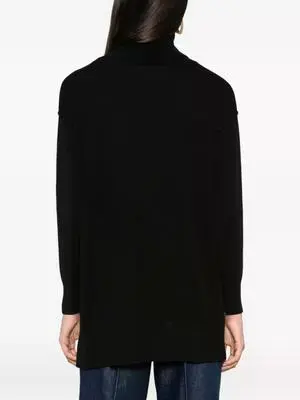 PLEASE Roll-neck Side-slit Sweater