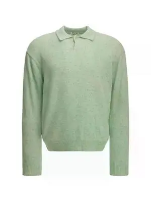 Auralee Mélange-effect Cashmere Polo Sweater - Green
