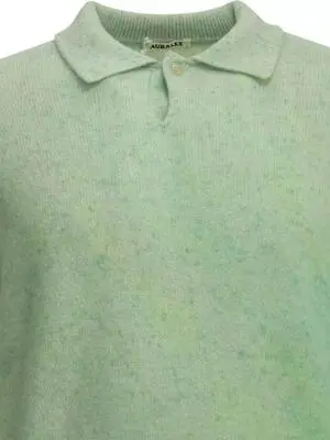 Auralee Mélange-effect Cashmere Polo Sweater