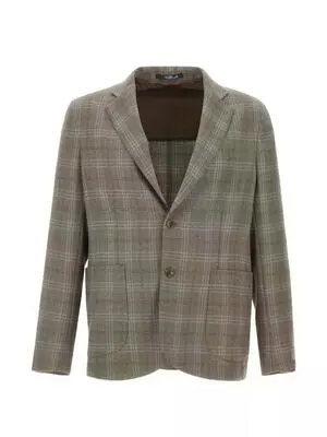 BARBA NAPOLI Easy J Mono Check-pattern Blazer - Brown