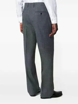 LARDINI Check-pattern Virgin Wool Trousers
