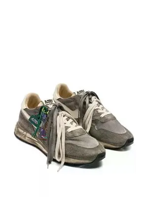 AUTRY Reelwind Super Vintage Sneakers In White And Black Suede And Nylon