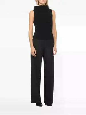 D.exterior Ribbed Roll-neck Top - Black