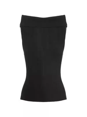 D.exterior Ribbed Roll-neck Top
