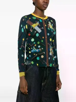JEI'S Graphic-print Button-down Cardigan