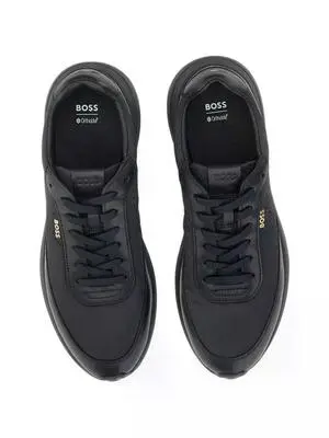 BOSS Monogram Sneakers With Leather Trim And Eva Rubber Sole