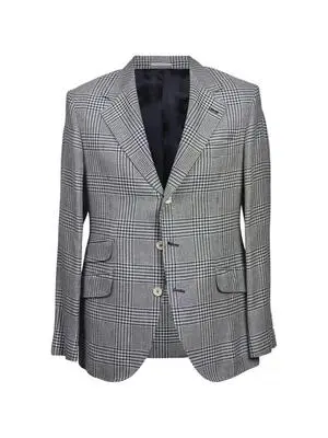 Brunello Cucinelli Houndstooth-pattern Tailored Blazer - Grey