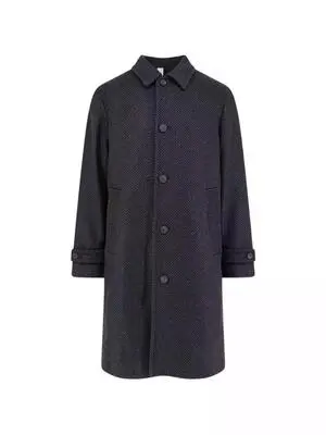 HEVO Loconiad Herringbone-pattern Single-breasted Coat - Grey