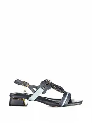 LAURA BIAGIOTTI Logo-plaque Buckle-fastening Sandals - Blue